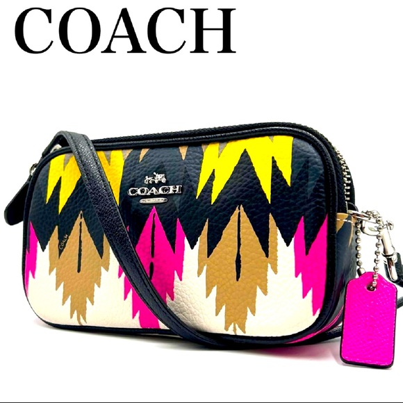 Coach | Bags | Coach Crossbody Geo Print Leather Mini Camera Crossbody ...